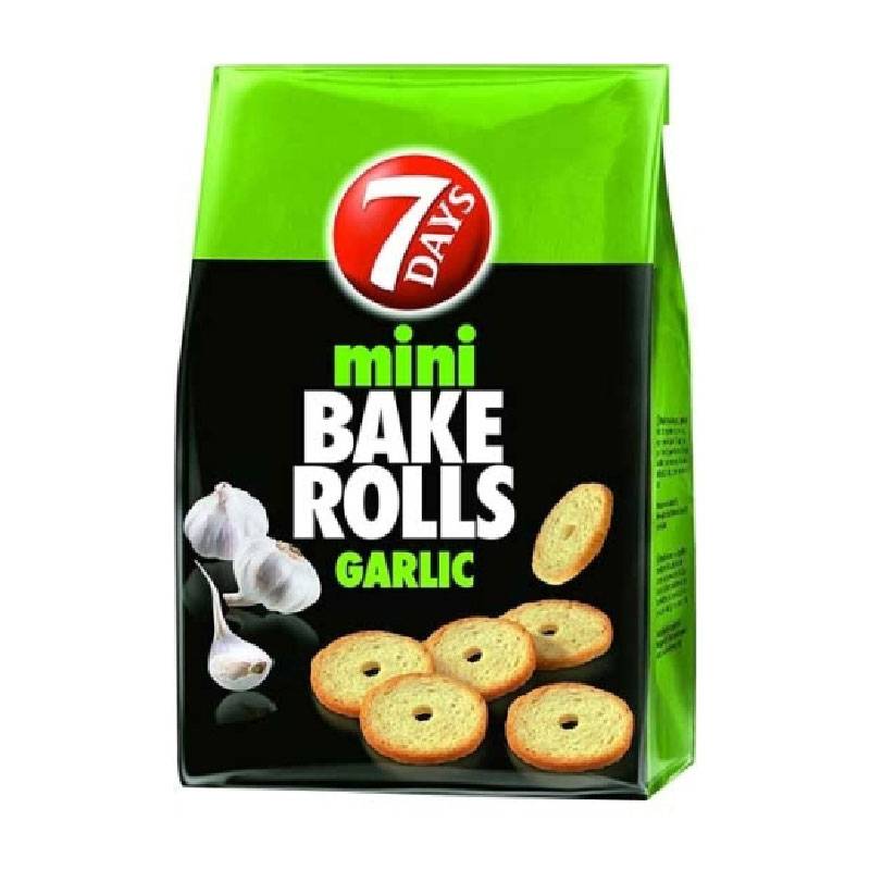 7Days Mini Bake Rolls Garlic Flavour 80 g – Taste from Cyprus
